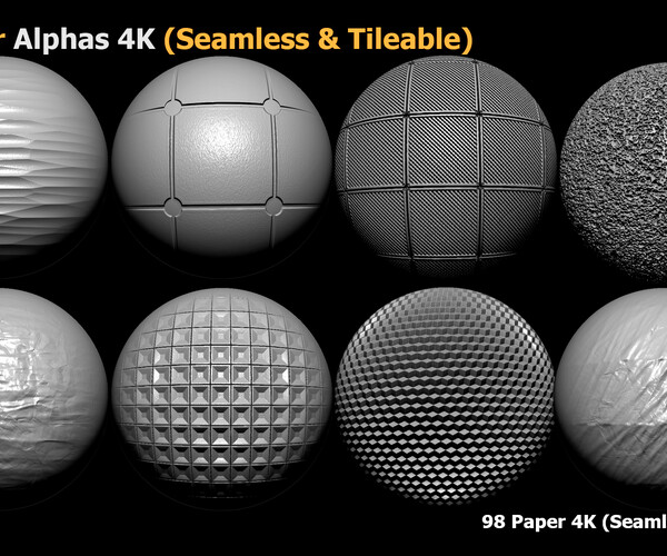 ArtStation - 96 Plastic Alphas (Seamless & Tileable) VOL 11 | Brushes