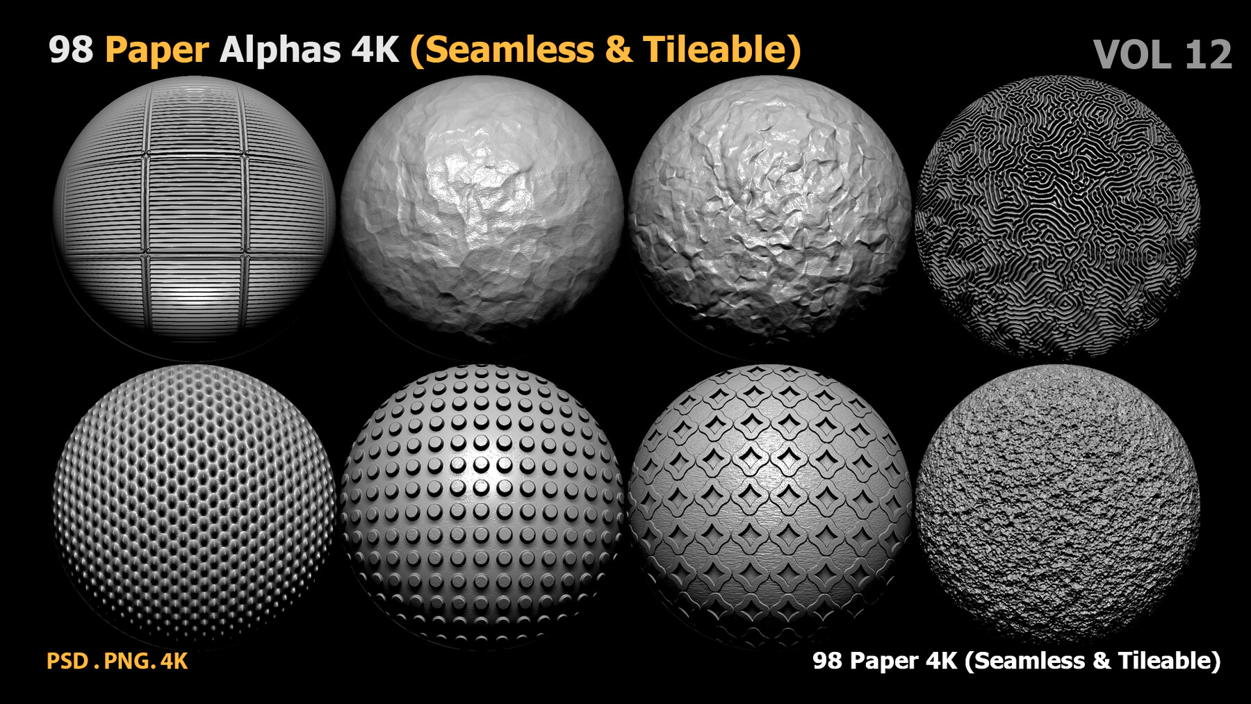 ArtStation - 96 Plastic Alphas (Seamless & Tileable) VOL 11 | Brushes