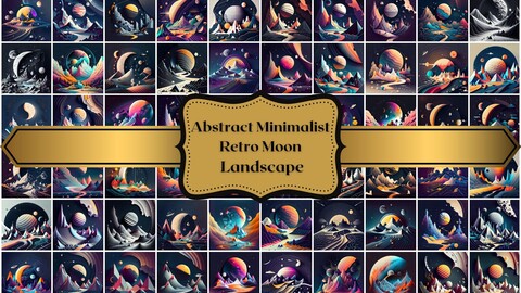 ArtStation - Abstract Minimalist Retro Moon Landscape | Artworks