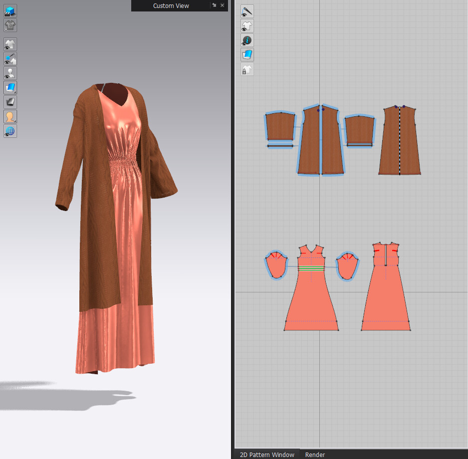 ArtStation - Dresses & Knit Cardigan / Marvelous Designer/Clo3D project ...