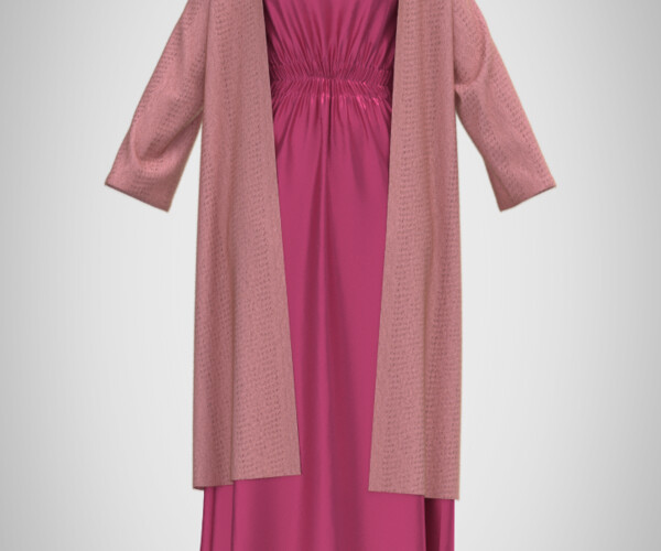 ArtStation - Dresses & Knit Cardigan / Marvelous Designer/Clo3D project ...