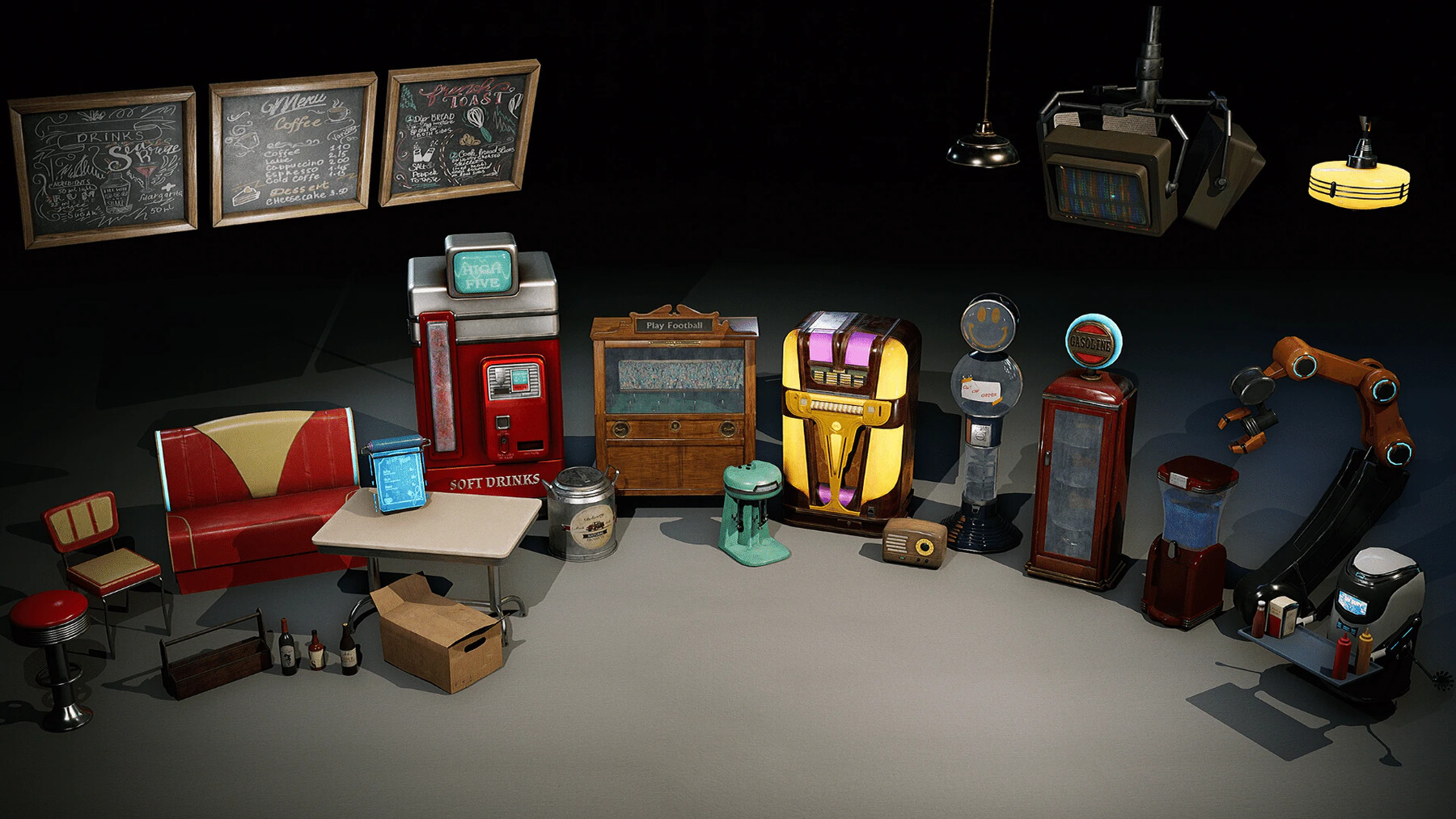 ArtStation - Restaurant - American Restaurant - Cafe - Diner ...