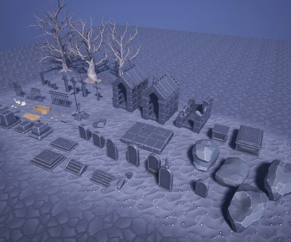 ArtStation - Graveyard - Cemetery - Stylized Graveyard - Stylized ...