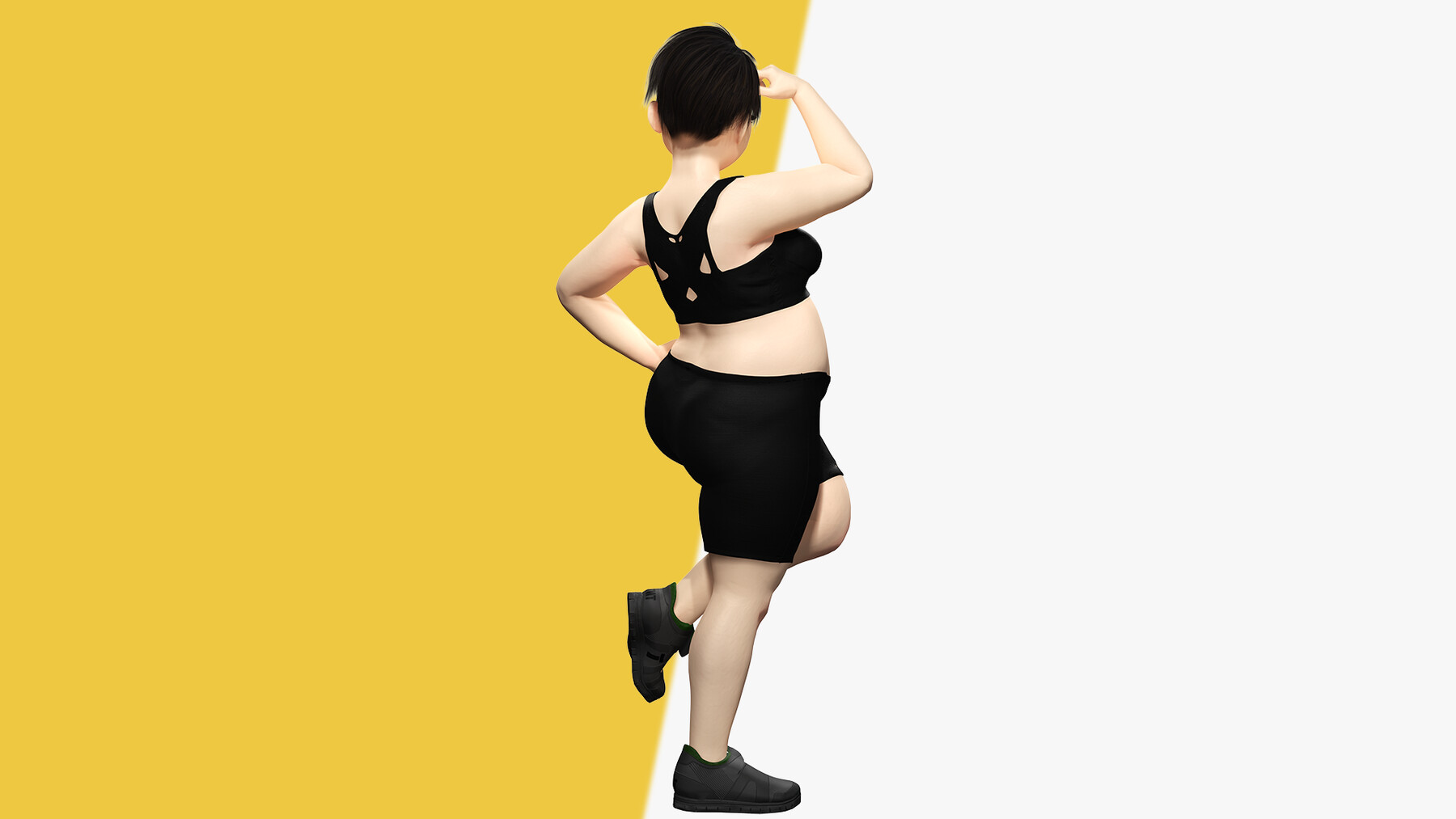 ArtStation - Fat Woman rig stylized girl cartoon Female 3D Model rigged ...