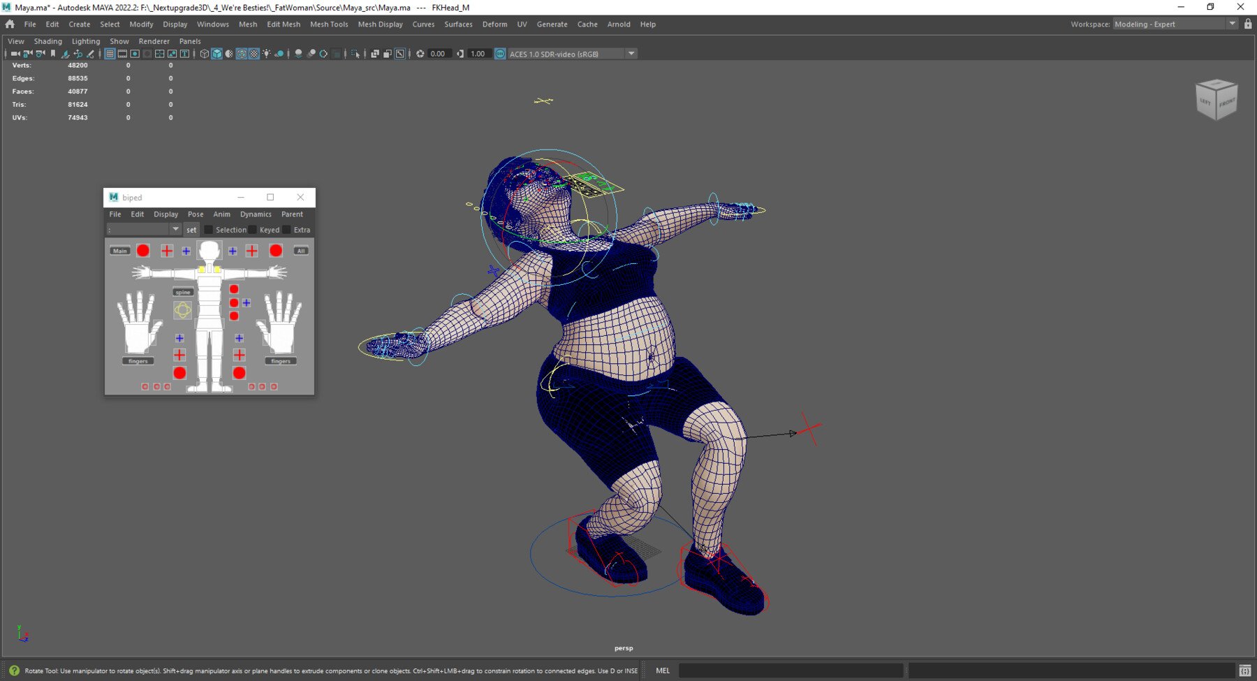 Artstation Fat Woman Rig Stylized Girl Cartoon Female 3d Model Rigged Resources