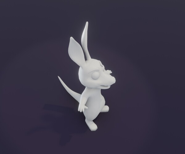 ArtStation - Cartoon Kangaroo Rigged Base Mesh 3D Model | Game Assets