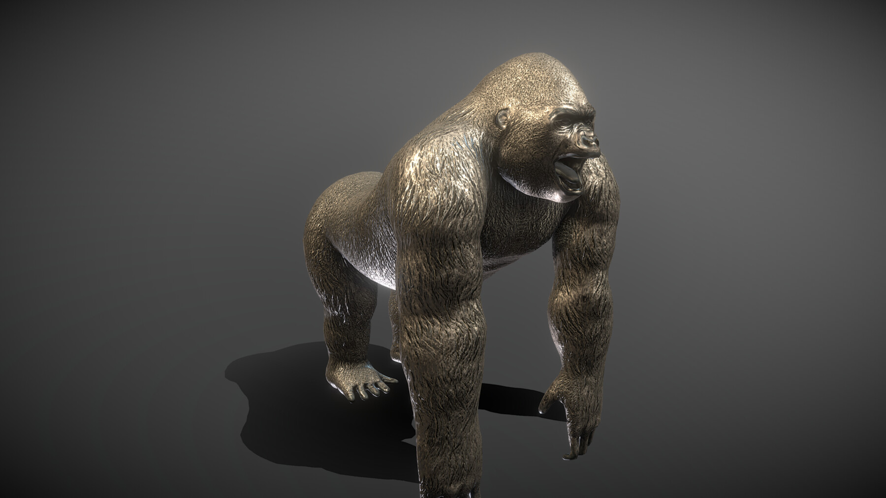 ArtStation - Gorilla Bronze Statue | Game Assets