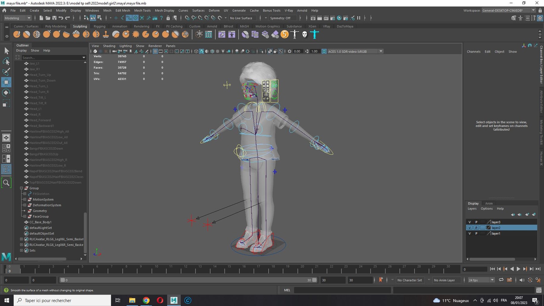 ArtStation - Realistic girl brown Ready | Game Assets