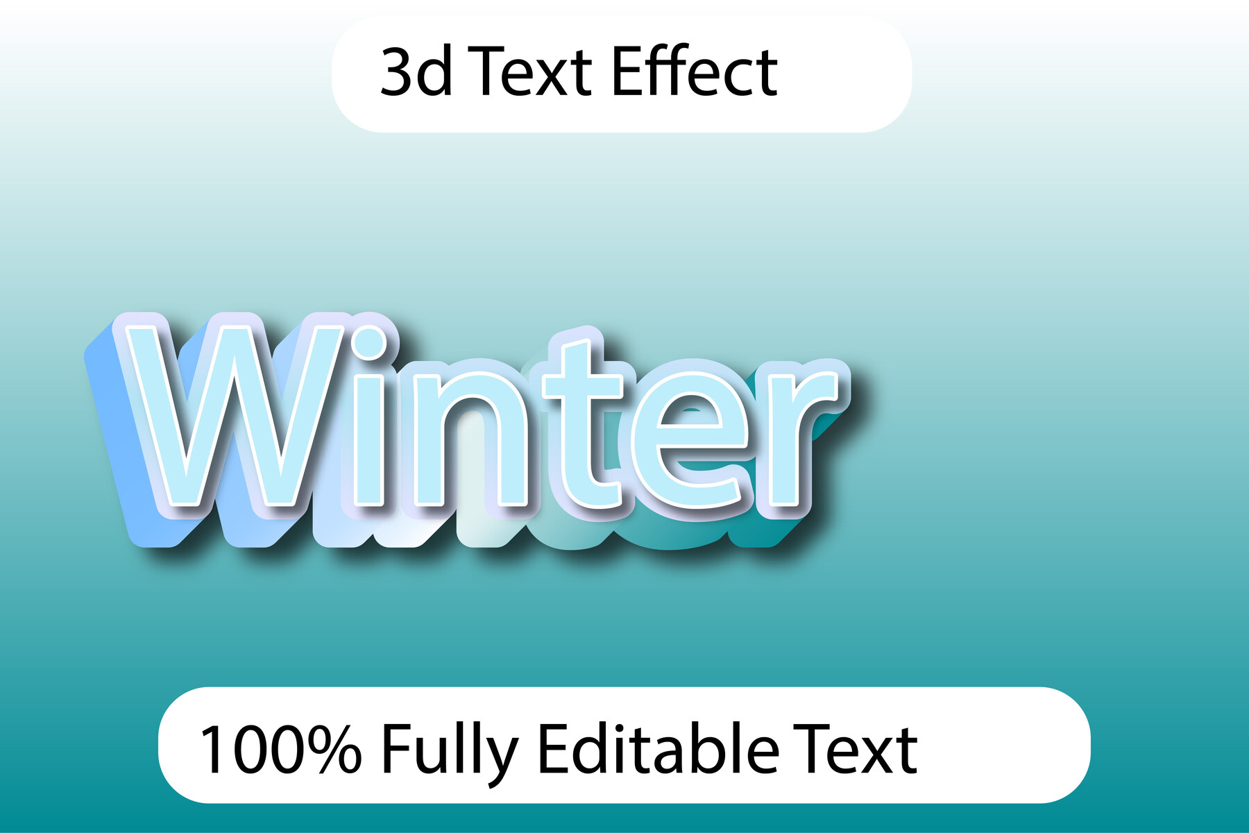 ArtStation - Winter Text Effects, AI Template File. Adobe Illustrator | Artworks