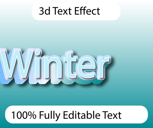 ArtStation - Winter Text Effects, AI Template File. Adobe Illustrator ...