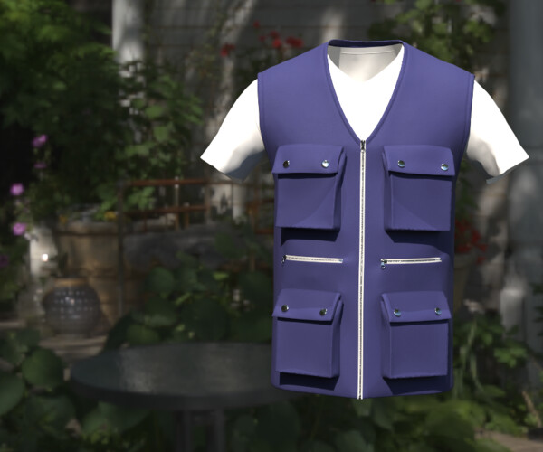 ArtStation - 2 Models Men Outdoor Vest Jacket / Marvelous Designer ...