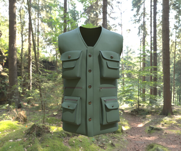 ArtStation - 2 Models Men Outdoor Vest Jacket / Marvelous Designer ...