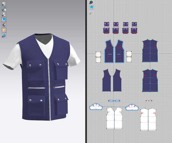 ArtStation - 2 Models Men Outdoor Vest Jacket / Marvelous Designer ...