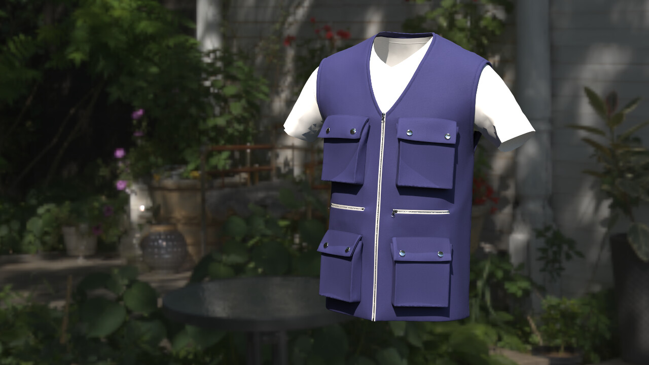 ArtStation - 2 Models Men Outdoor Vest Jacket / Marvelous Designer ...