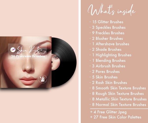 ArtStation - Procreate Skin Brushes With Skin Color Palette, Skin ...