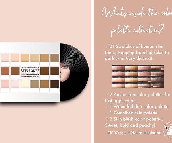 ArtStation - Procreate Skin Brushes With Skin Color Palette, Skin ...