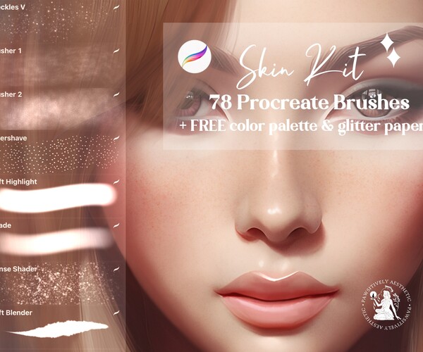 ArtStation - Procreate Skin Brushes With Skin Color Palette, Skin ...