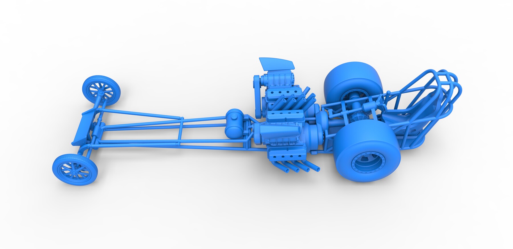 ArtStation - 3D printable Diecast Front engine dragster with 2 V8 ...