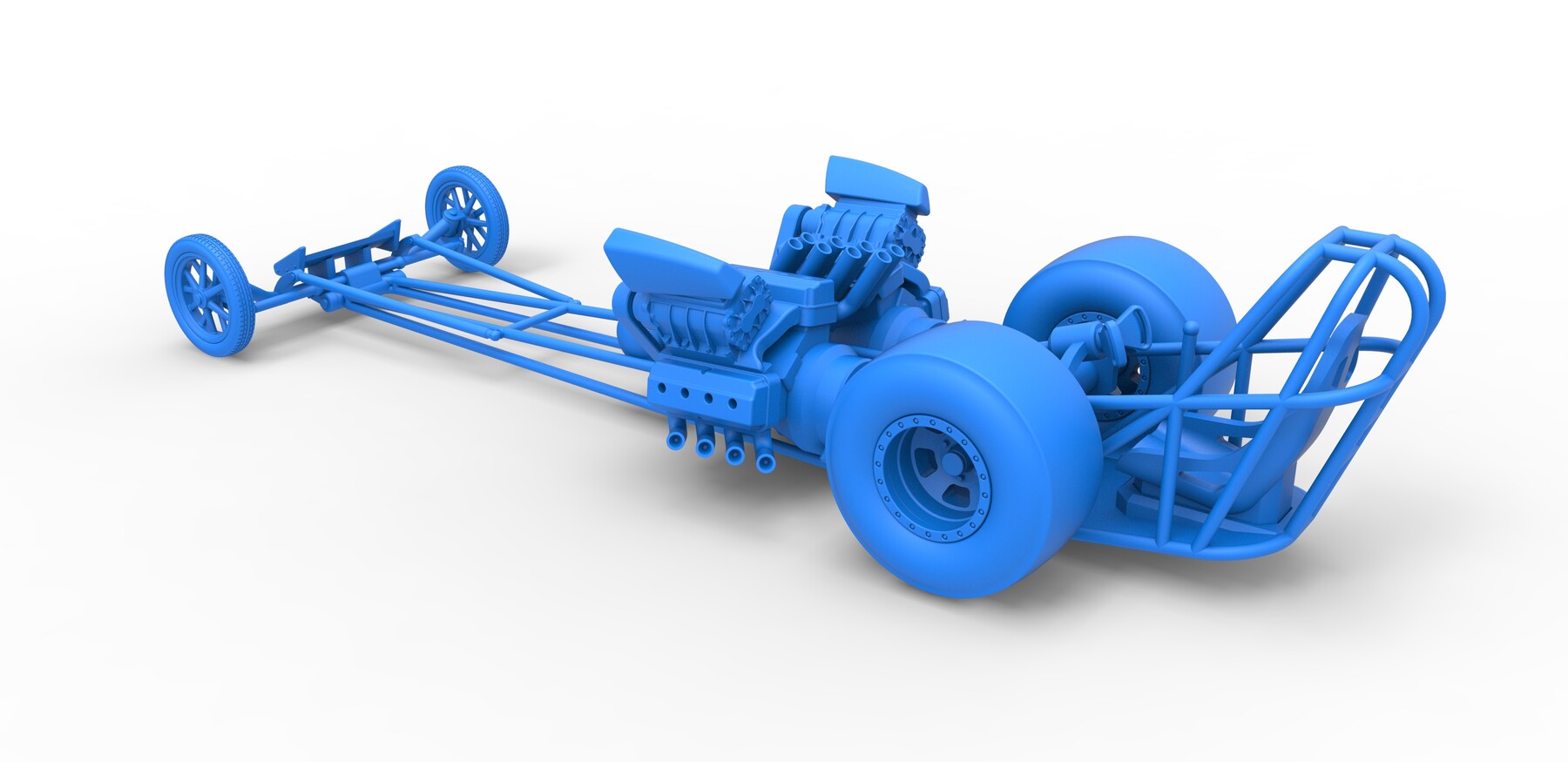 ArtStation - 3D printable Diecast Front engine dragster with 2 V8 ...