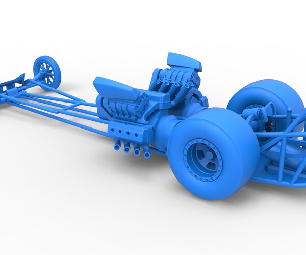 ArtStation - 3D printable Diecast Front engine dragster with 2 V8 ...