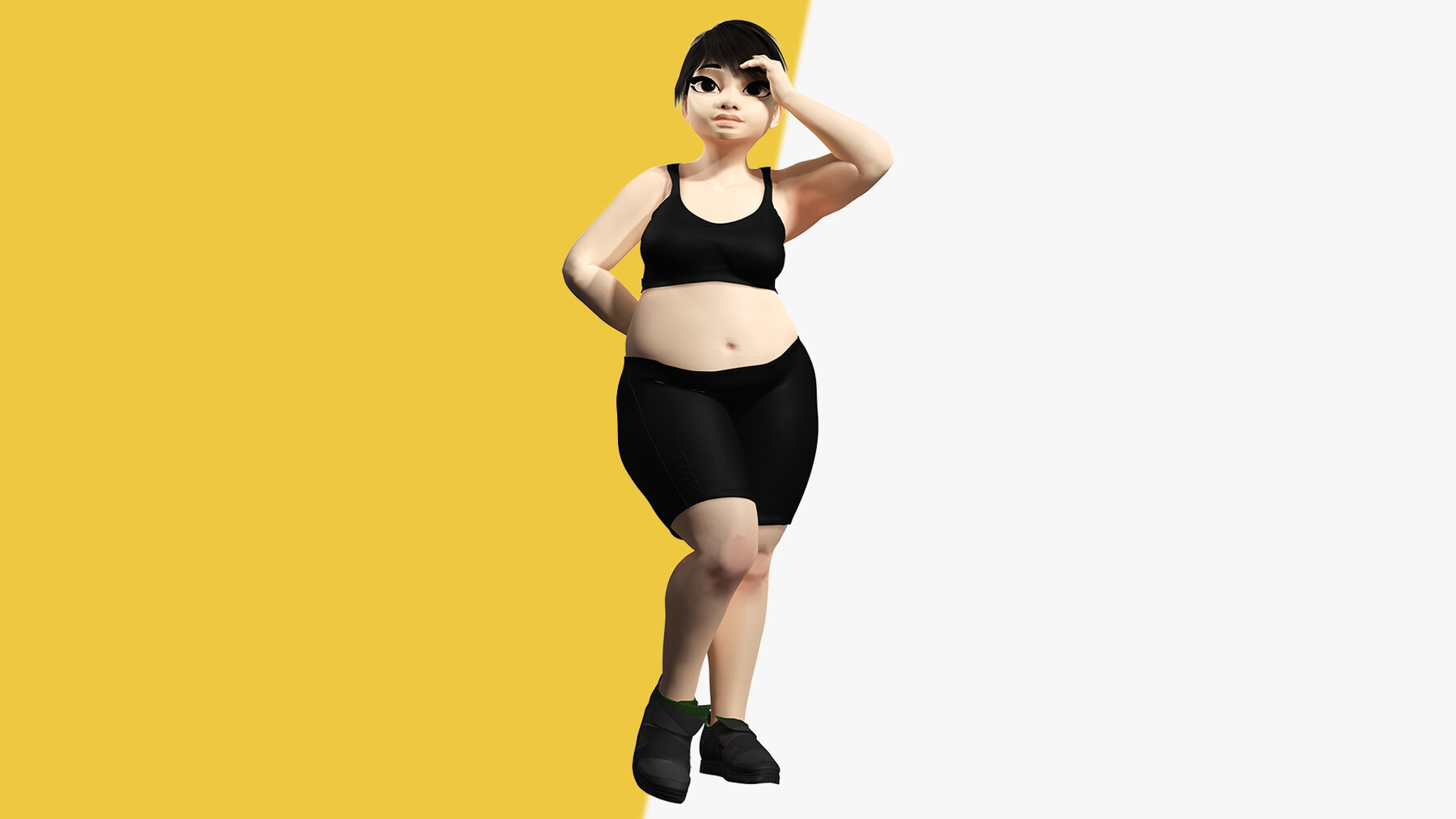 ArtStation - Fat Woman stylized girl cartoon Female Low-poly 3D model | Game Assets