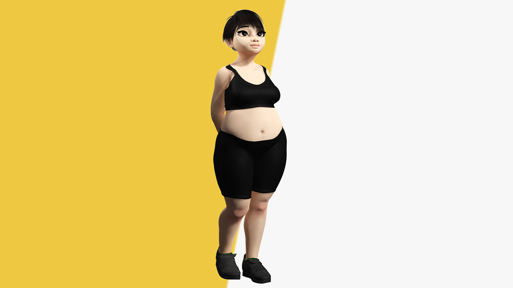 ArtStation - Fat Woman stylized girl cartoon Female Low-poly 3D model | Game Assets