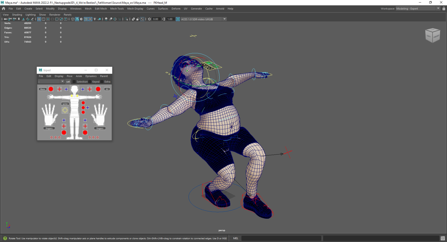 ArtStation - Fat Woman stylized girl cartoon Female Low-poly 3D model ...