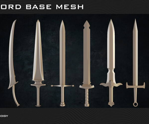 ArtStation - 80 Sword Base Mesh | Game Assets
