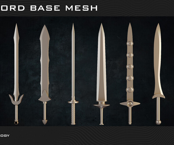 ArtStation - 80 Sword Base Mesh | Game Assets