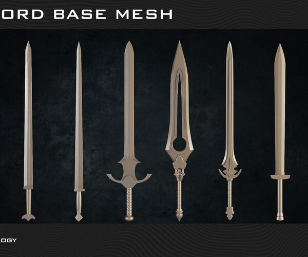 ArtStation - 80 Sword Base Mesh | Game Assets