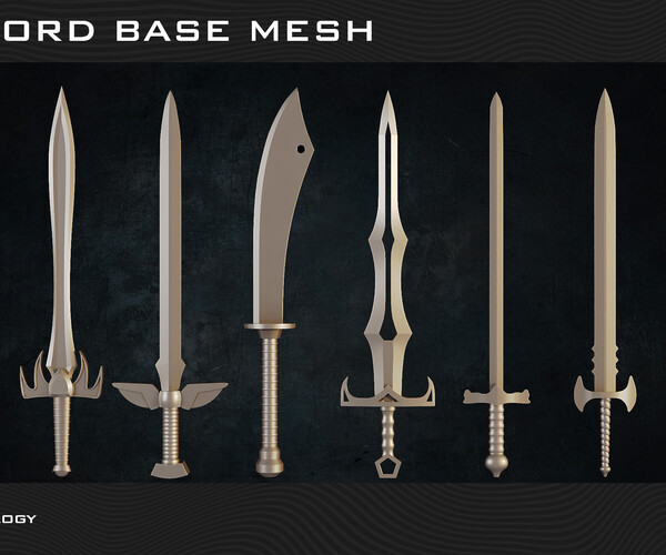 ArtStation - 80 Sword Base Mesh | Game Assets