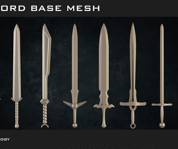 ArtStation - 80 Sword Base Mesh | Game Assets