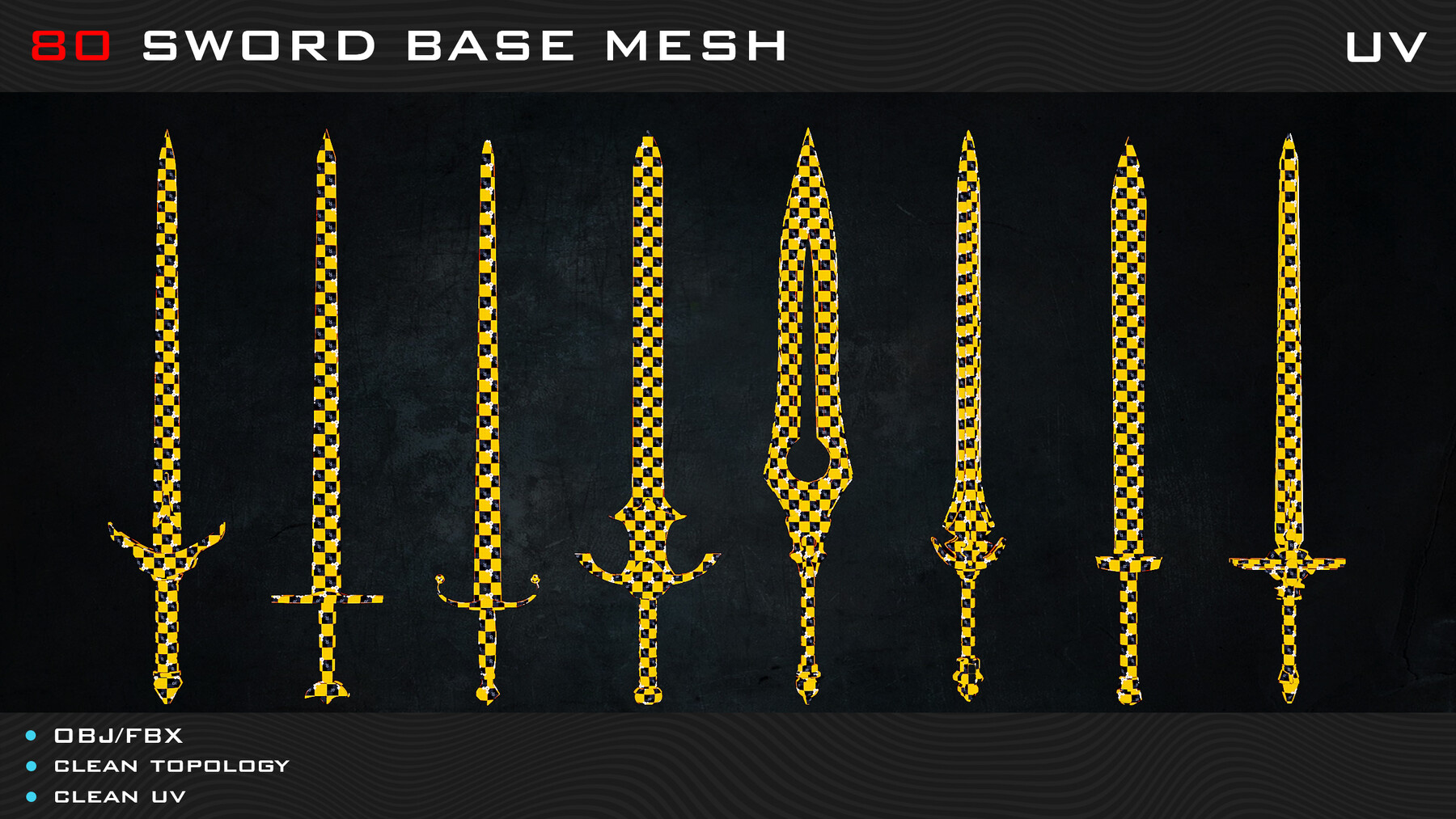 ArtStation - 80 Sword Base Mesh | Game Assets