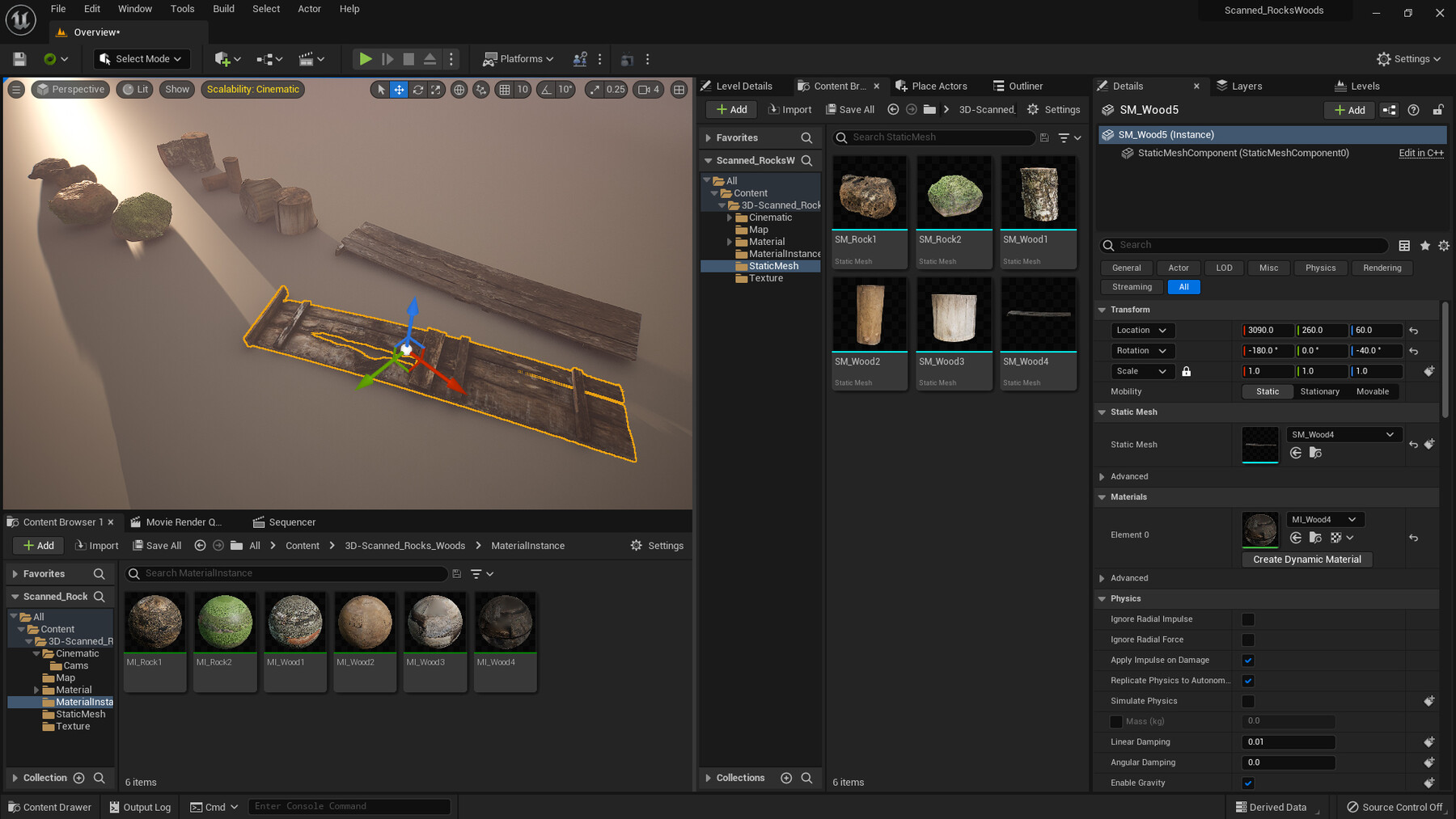 ArtStation - 3D Scanned Photorealistic Rocks & Woods (Unreal Engine 5.0 ...