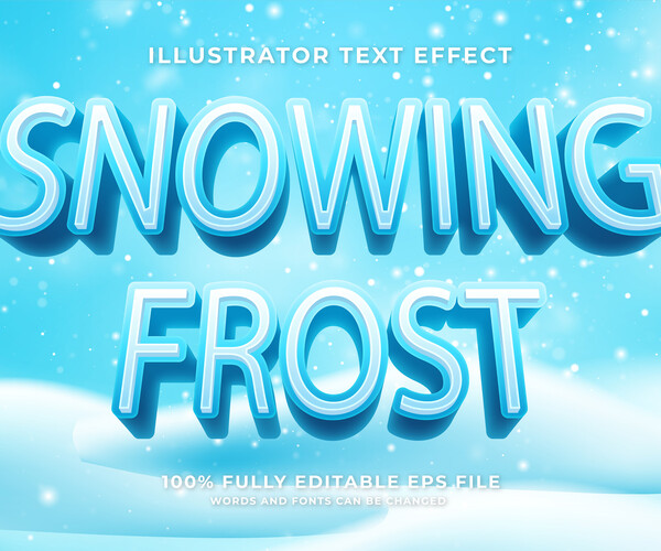 ArtStation - Snowing Frost. Text Effects, EPS Template File | Artworks