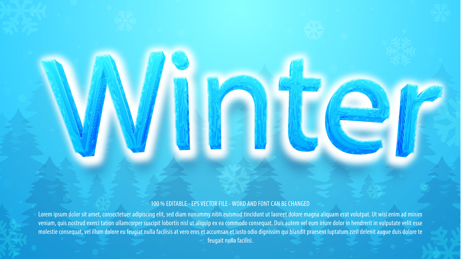 ArtStation - Winter. Text Effects, EPS Template File | Artworks