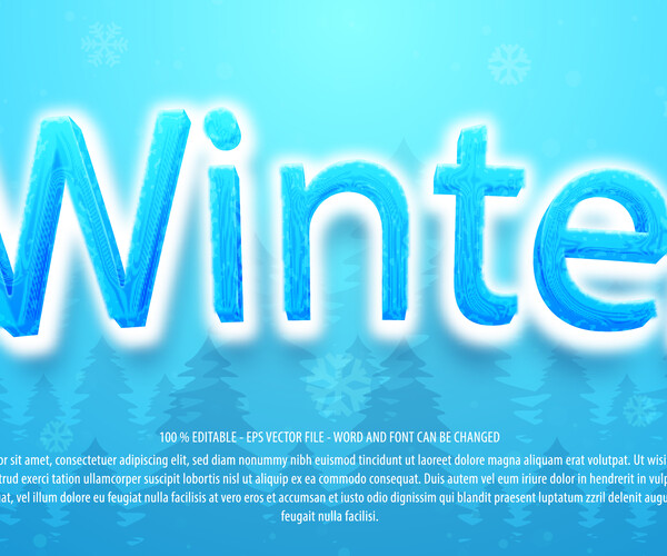 ArtStation - Winter. Text Effects, EPS Template File | Artworks