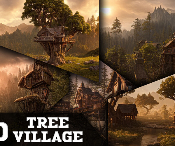 ArtStation - 130 Tree Village (More Than 8K Resolution) | Artworks