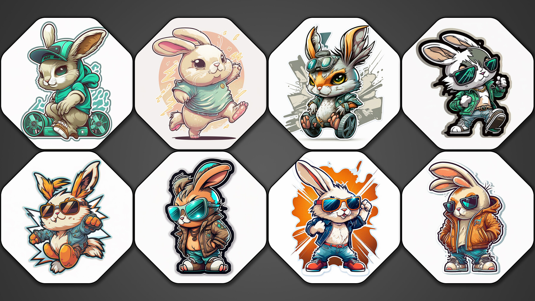 ArtStation - 200 Stickers Rabbit Reference Pack Vol.01 | Artworks