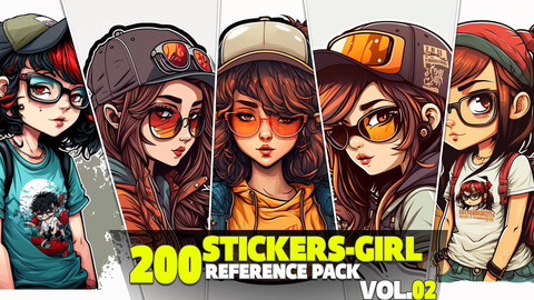 ArtStation - 200 Stickers Girl Reference Pack Vol.02 | Artworks