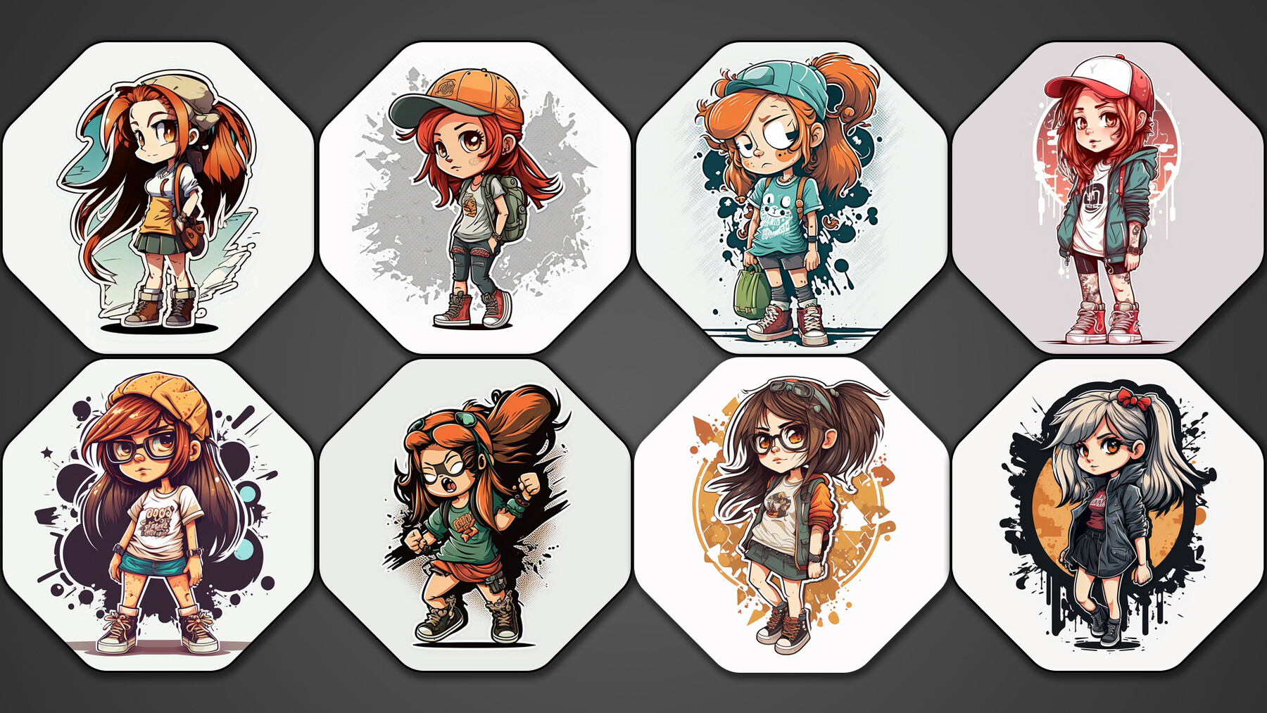 ArtStation - 200 Stickers Girl Reference Pack Vol.02 | Artworks