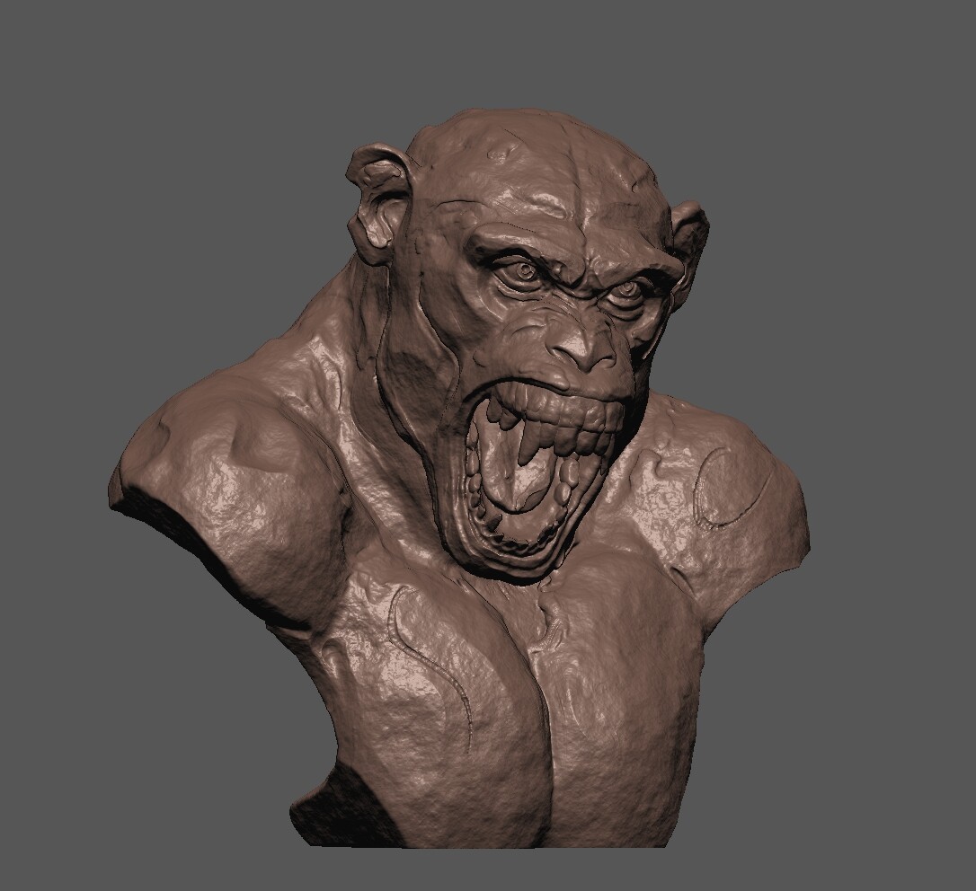 ArtStation - ANGRY CHIMP BUST (Printable stl file) | Resources