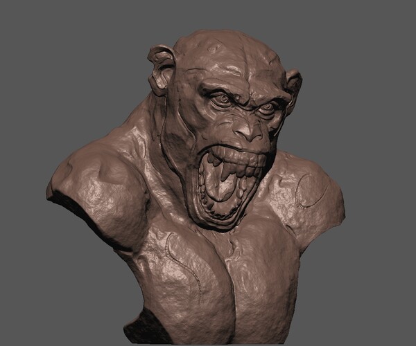 ArtStation - ANGRY CHIMP BUST (Printable stl file) | Resources