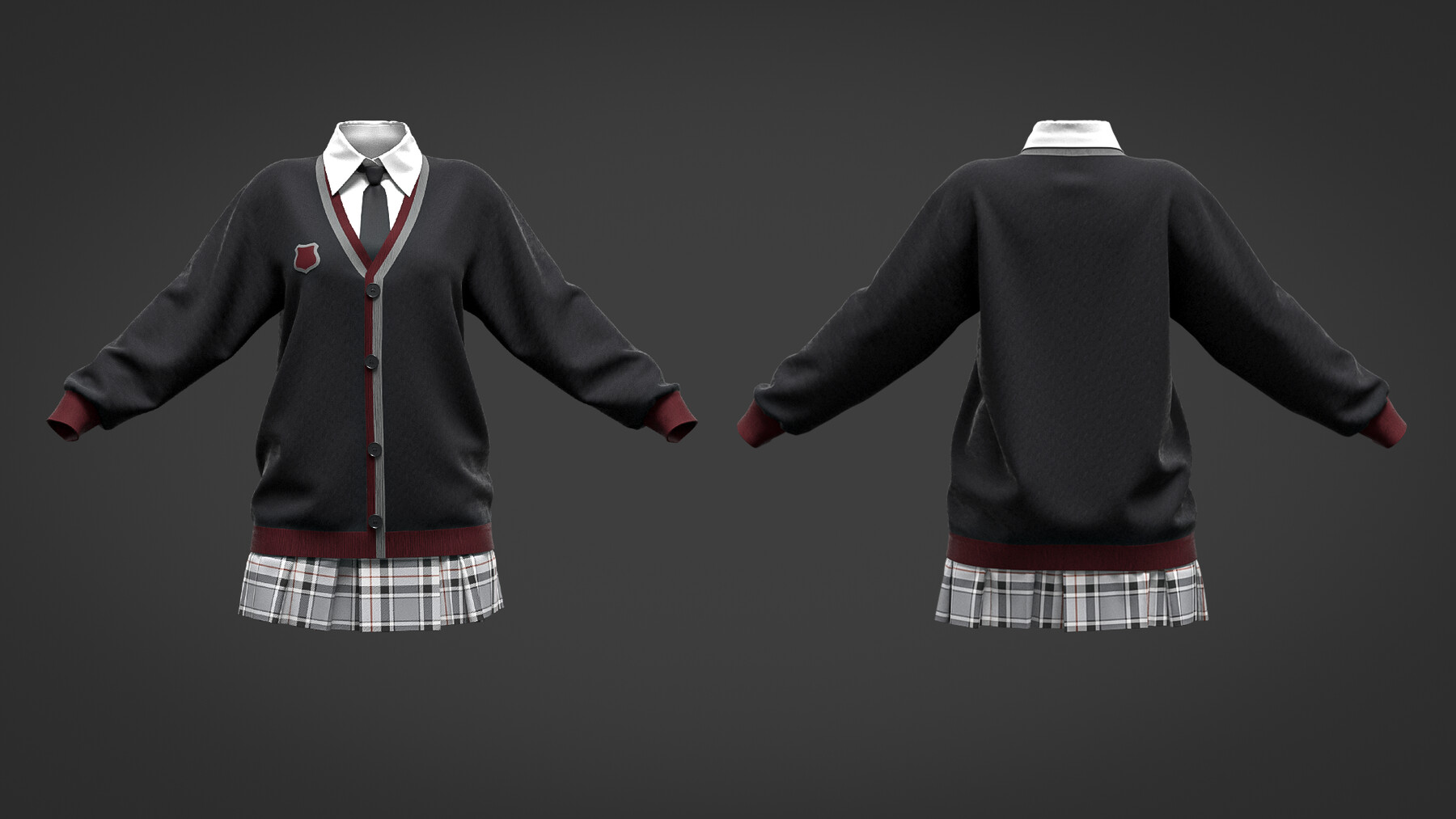 ArtStation - School uniform / Marvelous Designer/Clo3D project file + OBJ | Resources