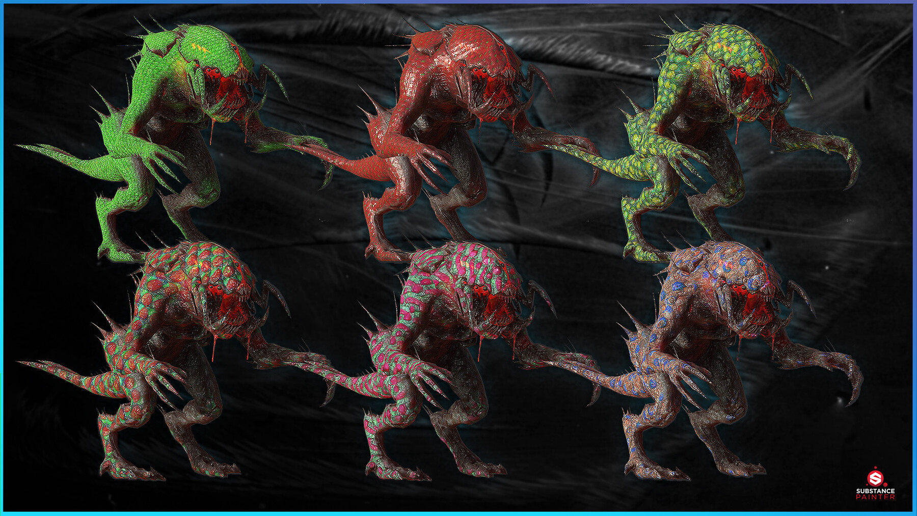 ArtStation - 50 Skin Creature Alien Smart Material Pack | Game Assets