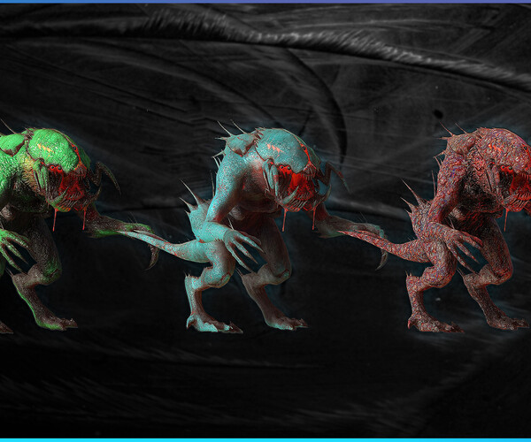 ArtStation - 50 Skin Creature Alien Smart Material Pack | Game Assets