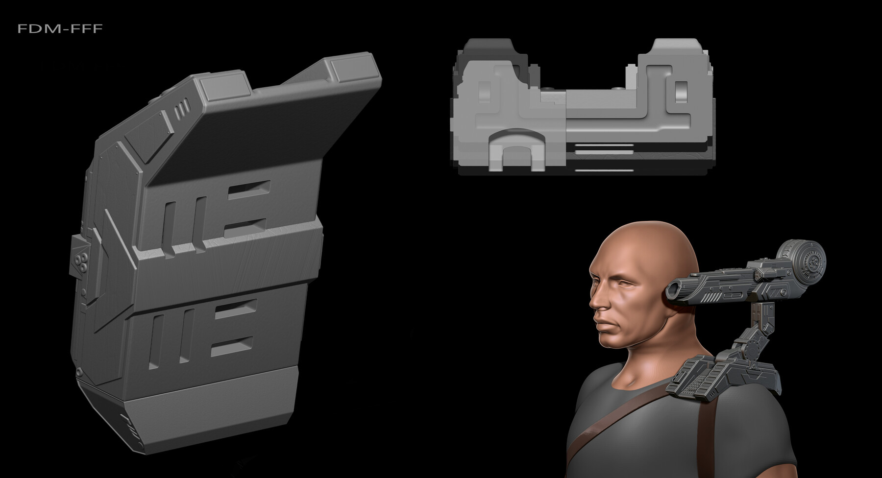 ArtStation - Predator Shoulder Cannon plasma Two Size File STL – OBJ ...