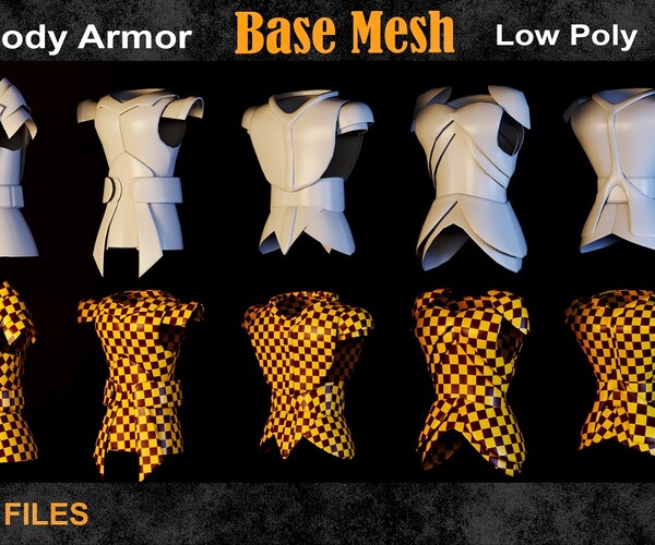 ArtStation - 35 Body Armor Base Mesh vol16 | Game Assets