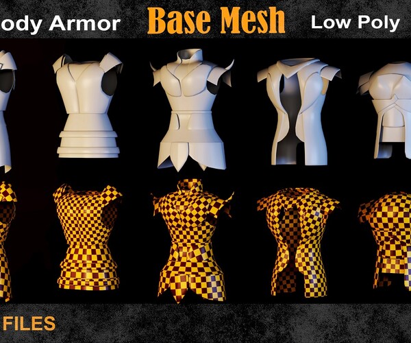 ArtStation - 35 Body Armor Base Mesh vol16 | Game Assets