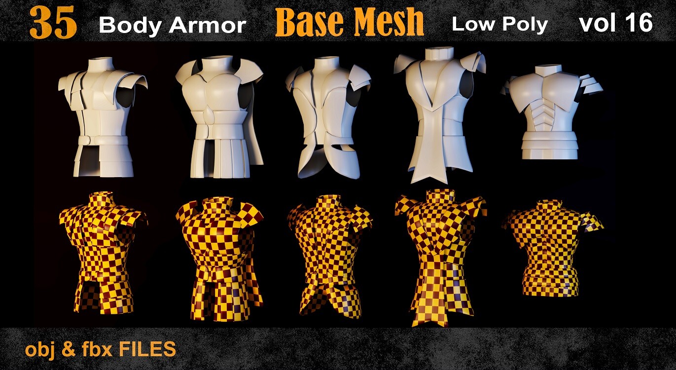 ArtStation - 35 Body Armor Base Mesh vol16 | Game Assets